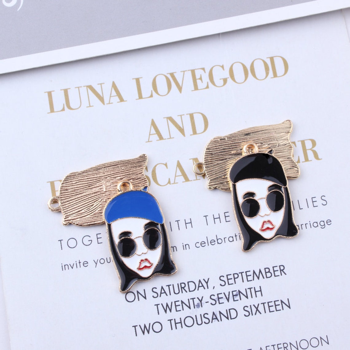 10PCS Enamel Lady Charms Alloy Charm Pendant Earring | Etsy