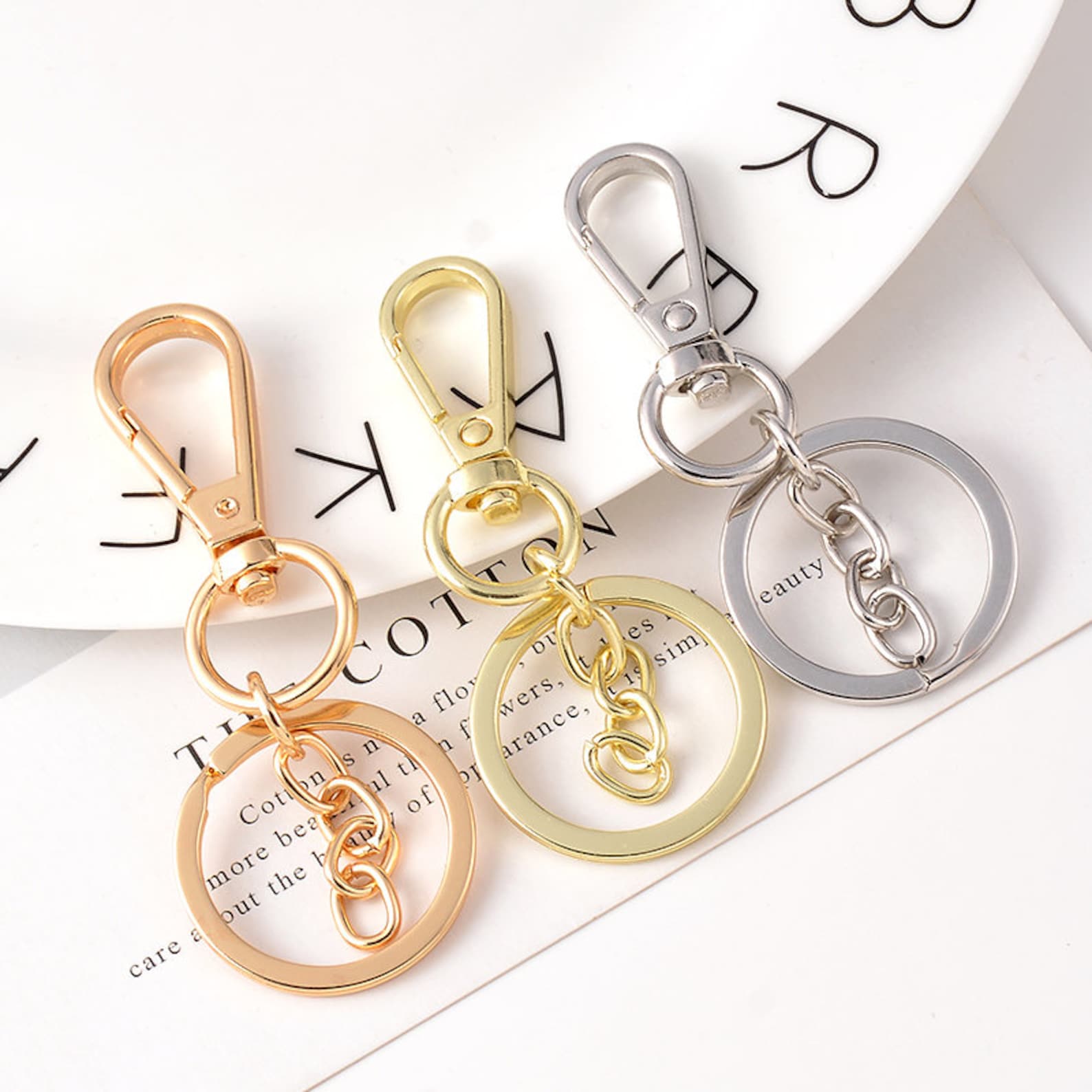 10Pcs Keychain Supplies KeyChain Keyring with Chain jump | Etsy