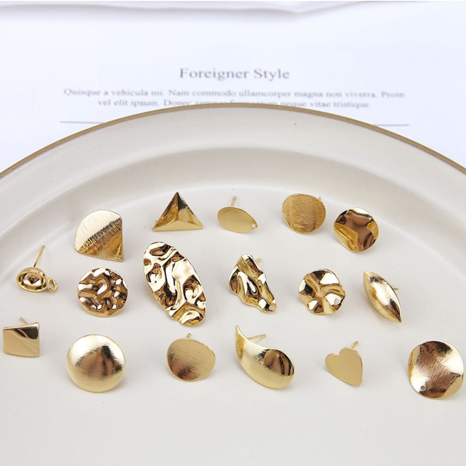 10pcs Golden Stud With Hook Earring Post Earwire Ear Wire - Etsy