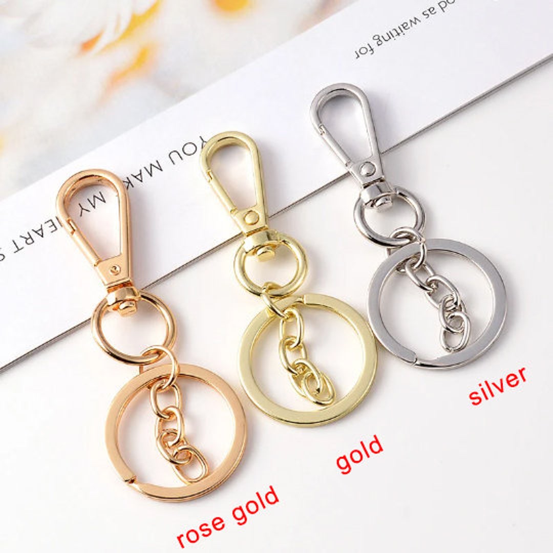 10pcs Keychain Supplies, Keychain Keyring With Chain Jump Rings, Key ...