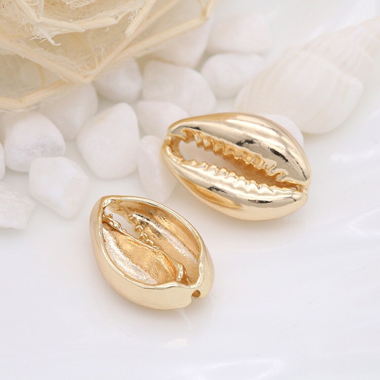 10pcs 14K Real Gold Plated Shell Charmsgolden Charm - Etsy