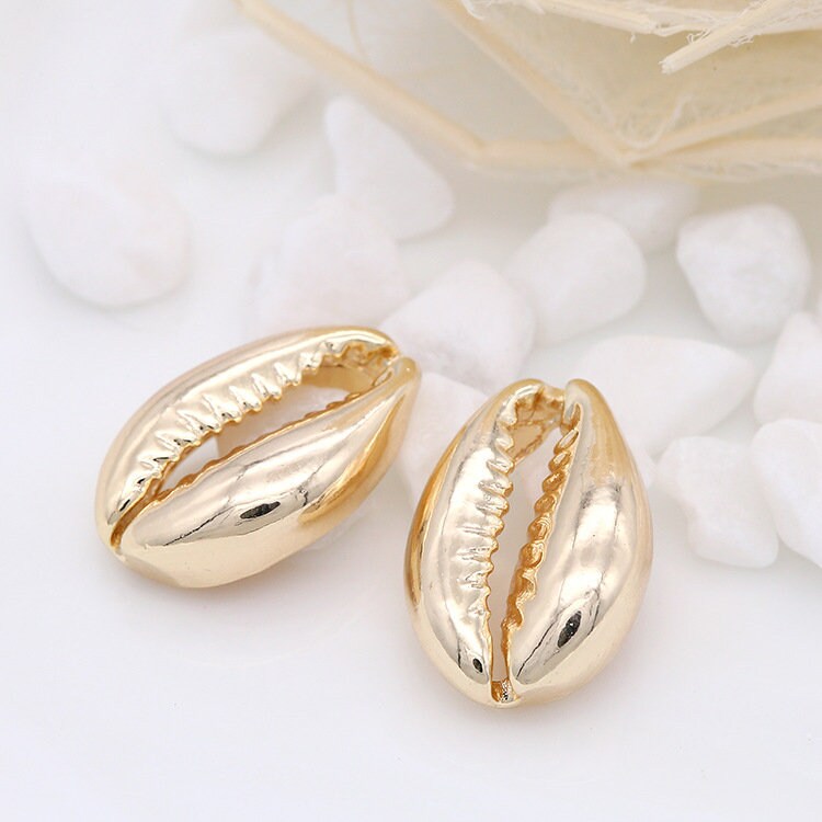 10pcs 14K Real Gold Plated Shell Charmsgolden Charm - Etsy