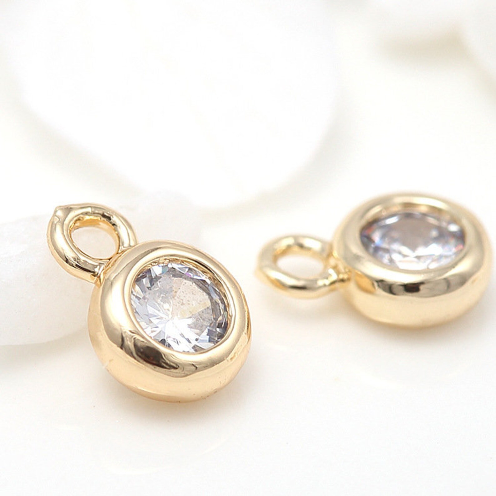 10/20/50pcs 14K Real Gold Plated Zircon Charms nontarish - Etsy