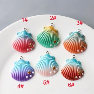 10PCS Colorful Ocean Shells Charms,resin Charm Pendant,diy Handmade ...