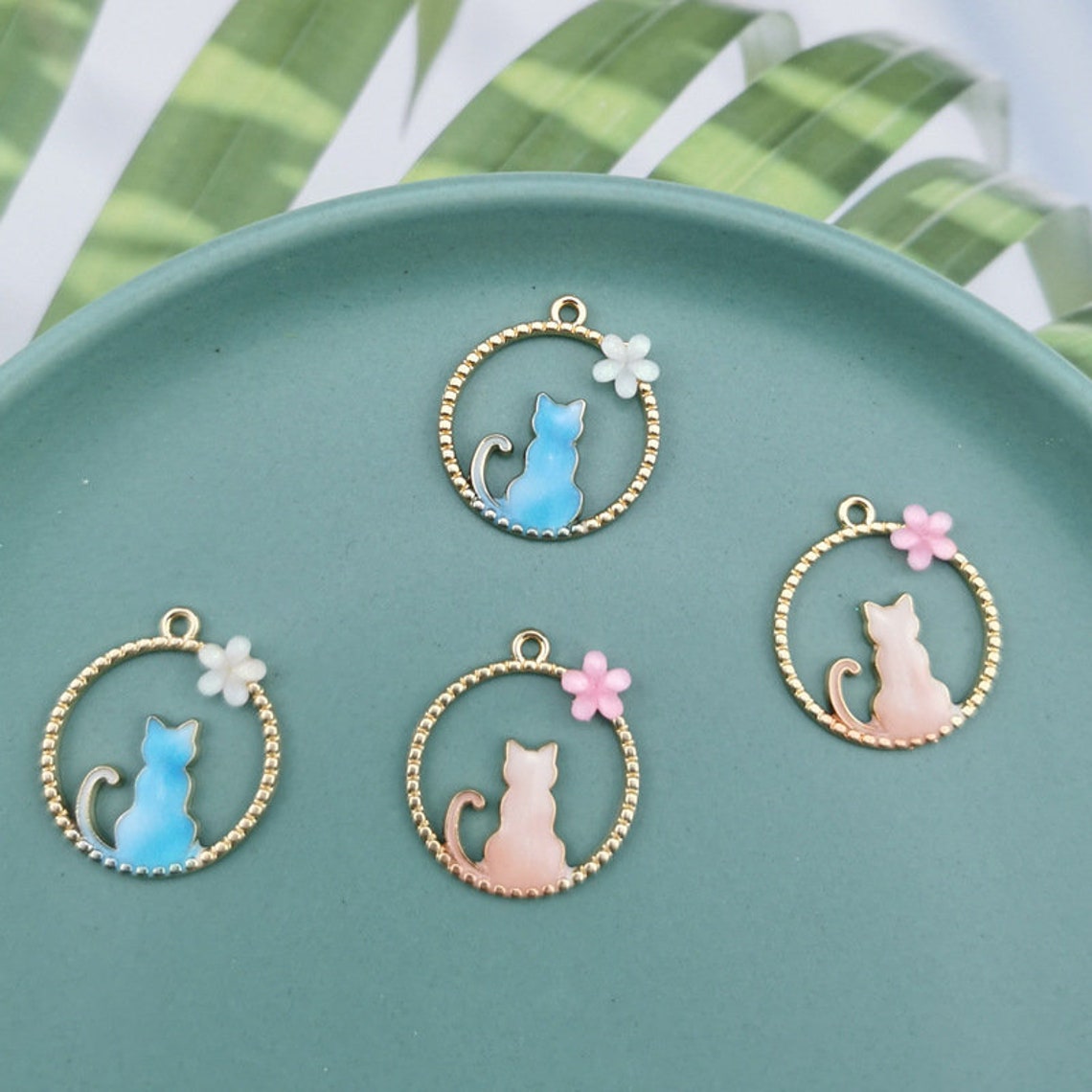 10/20 PCS Enamel Cat Charms Material Alloy Charm Pendant - Etsy