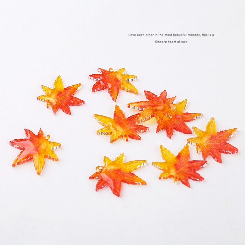 10PCS Resin Maple Leaf Charmsginkgo Leaf Charm Pendantleaf - Etsy