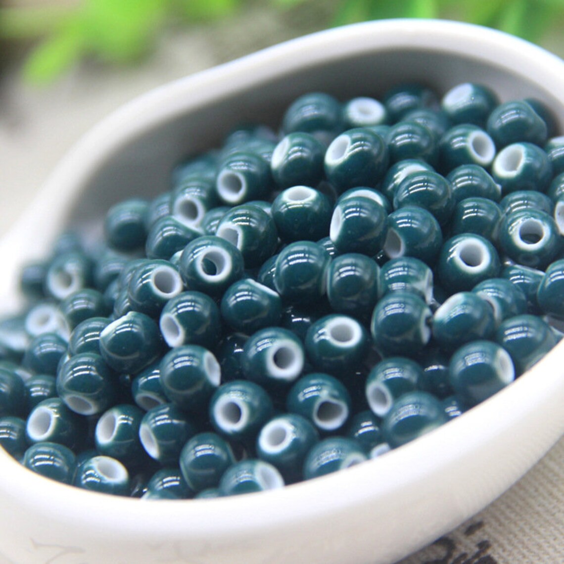 100PCS Ceramic Beads Green Beadsjewelry Beadspottery - Etsy