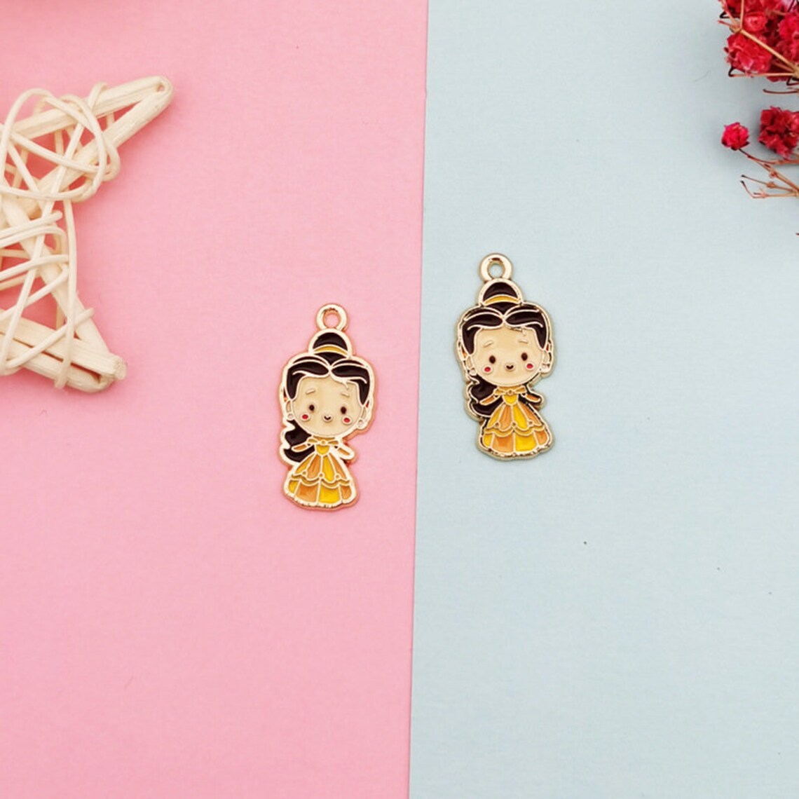 10PCS Princess Enamel Charms Alloy Charm Pendant Tiny Charm | Etsy