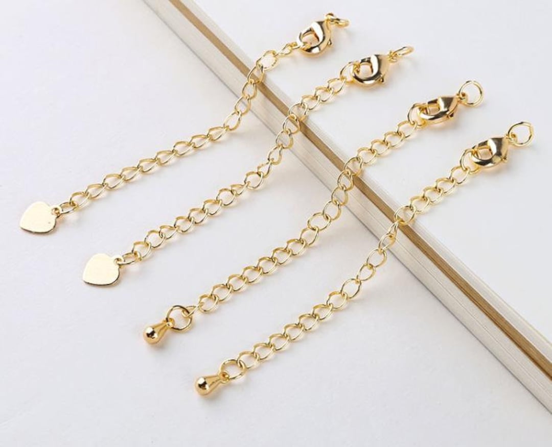 18K Real Gold Plated Chain Extender, Necklace Extender, Extension ...