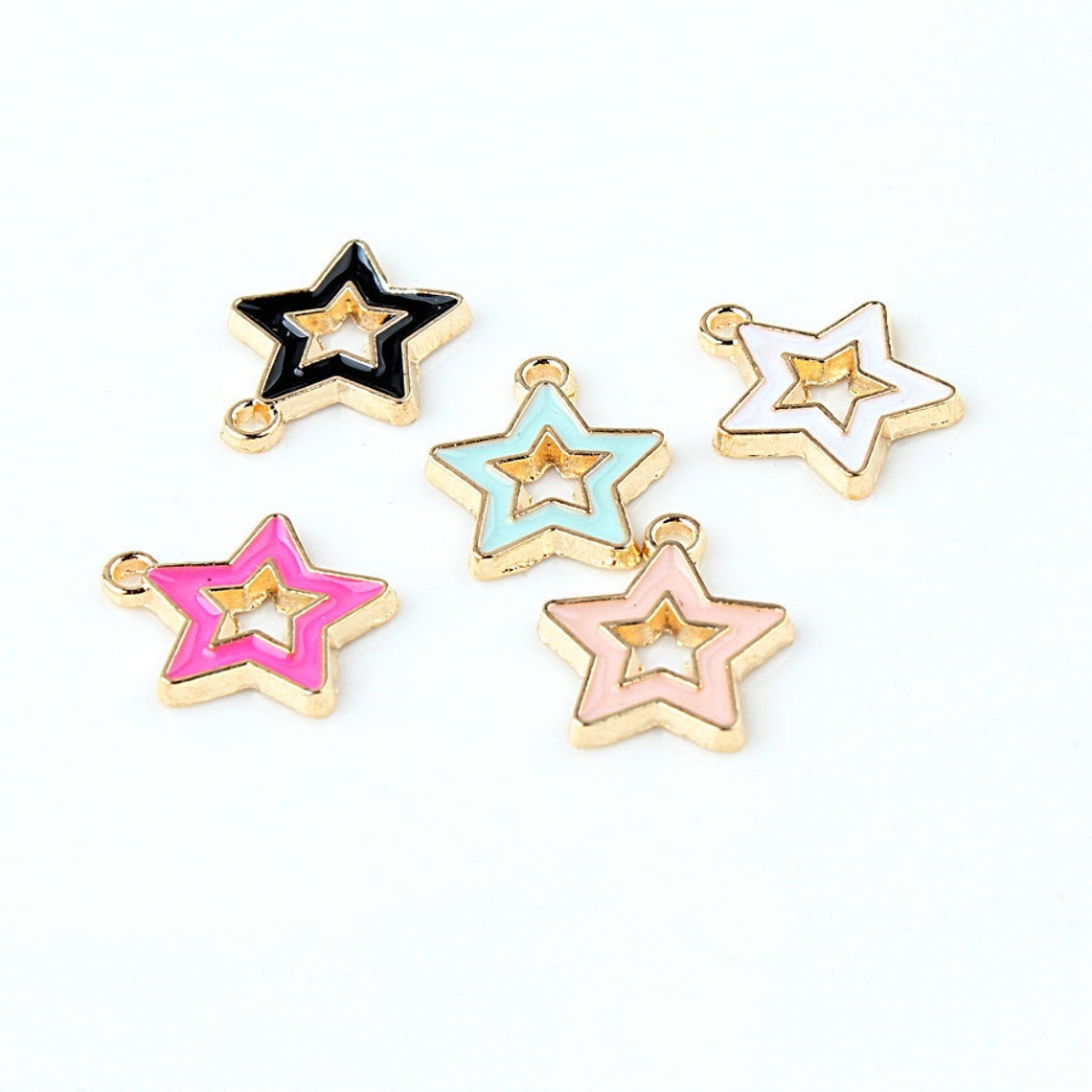 10PCS 20PCS Star Enamel Charms Alloy Charm Pendant Small - Etsy