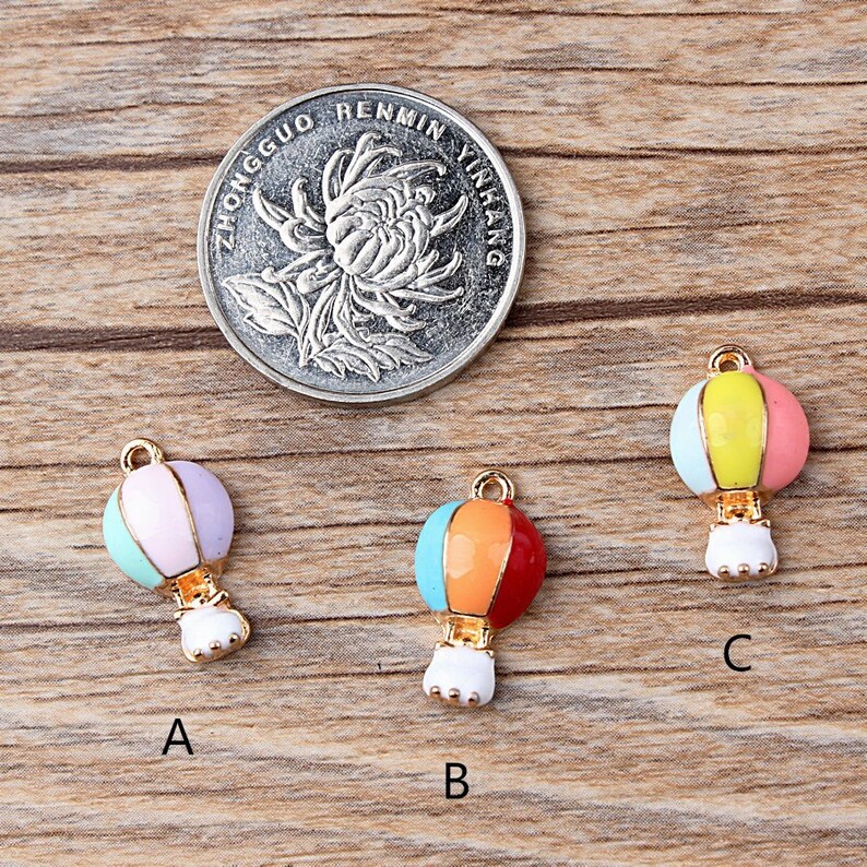 10PCS Hot Air Balloon Enamel Charms Alloy Charm Pendant Tiny - Etsy