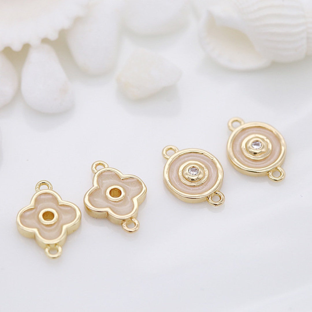 2pcs 14K Real Gold Plated Connector Charm Pendant,nontarish Brass ...
