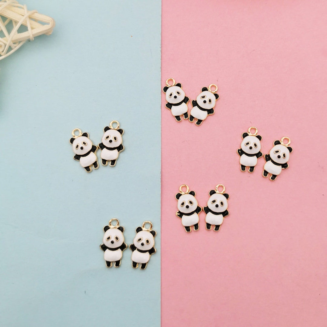 10PCS Enamel Panda Charms , Alloy Charm Pendant, Earring Charms ...