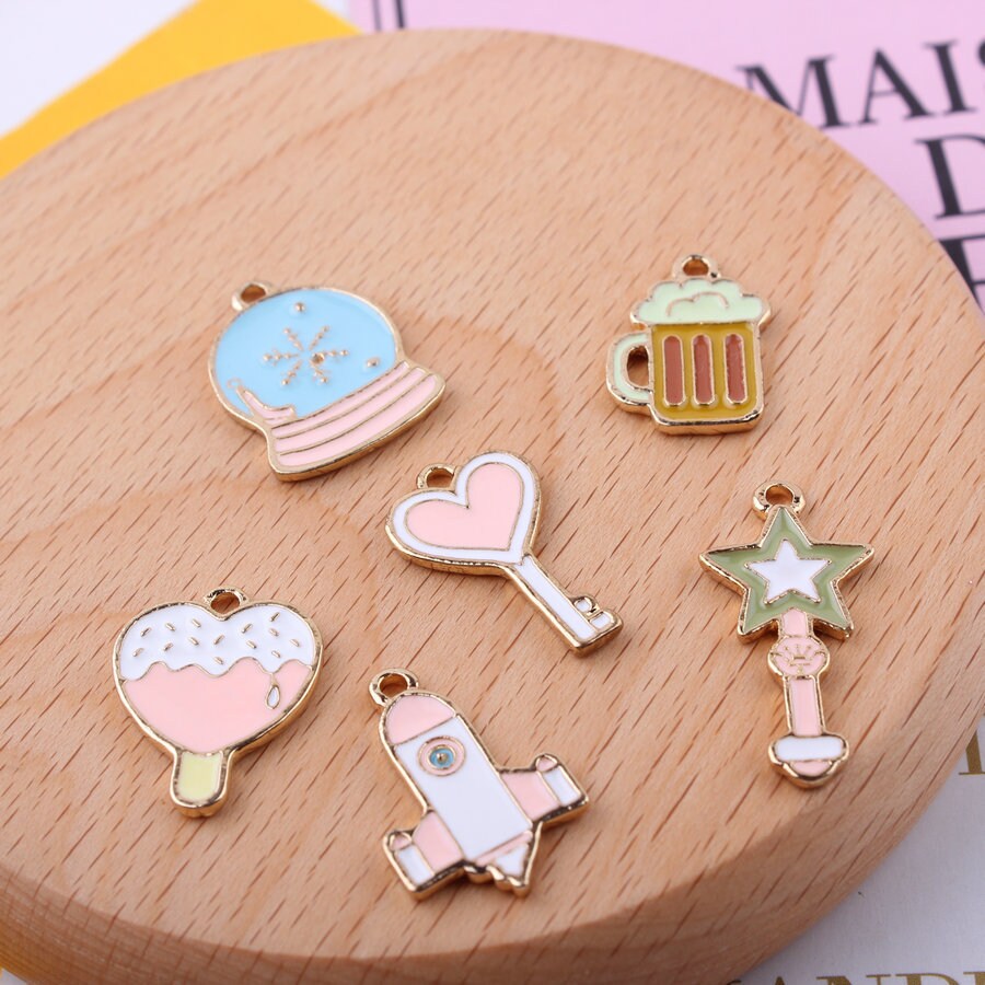 10PCS Enamel Charms Alloy Charm Pendant Tiny Charm Jewelry | Etsy