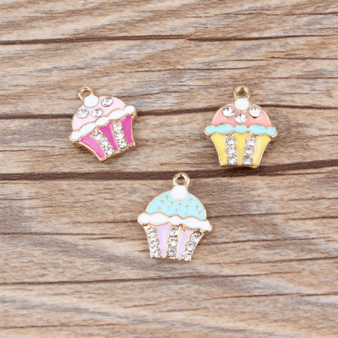 10PCS Enamel Cake Charms, Alloy Charm Pendant, Tiny Charm, Supply ...