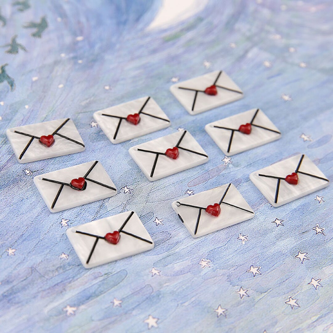 10PCS Acetate Envelope Charms, Acrylic Charm Pendant, Earring Charms ...
