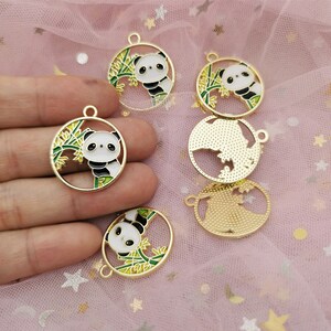 10PCS Enamel Panda Charms,alloy Charm Pendant,earring Charms,necklace ...