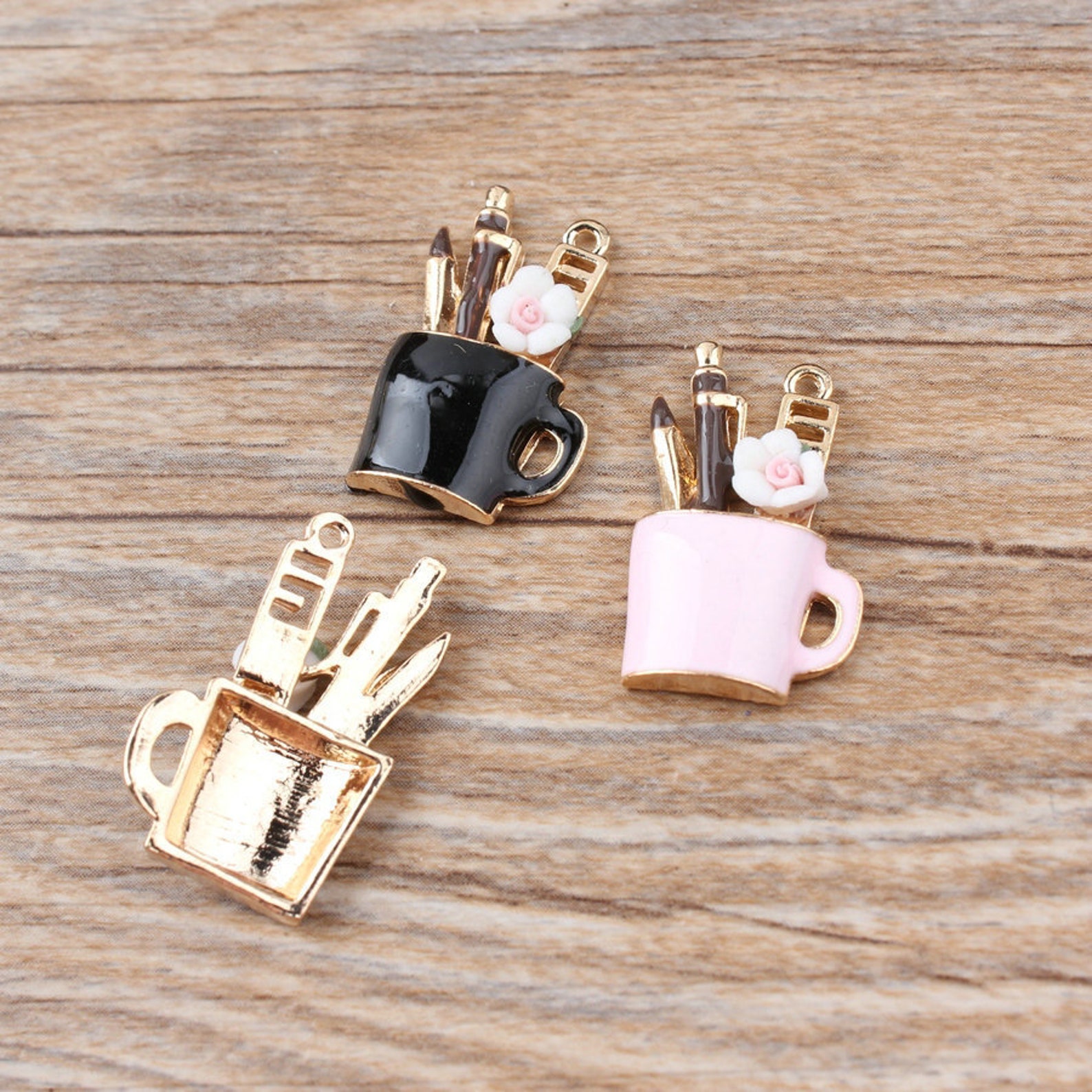 10PCS Enamel Makeup Cup Charms Alloy Charm Pendant Tiny | Etsy