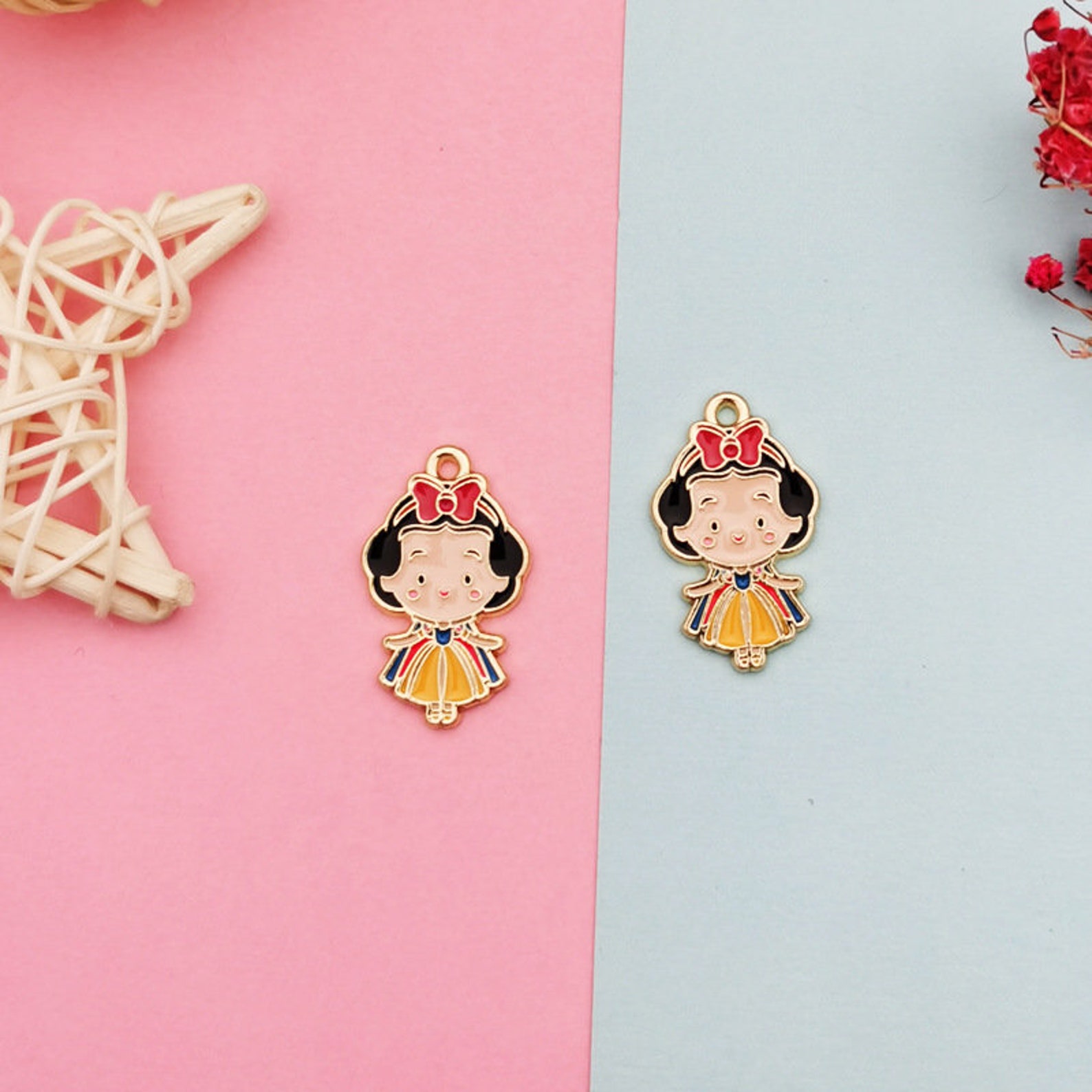 10PCS Princess Enamel Charms Alloy Charm Pendant Tiny Charm | Etsy