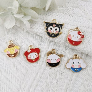 10PCS Enamel Cartoon Anime Charms , Alloy Charm Pendant, Earring Charms ...