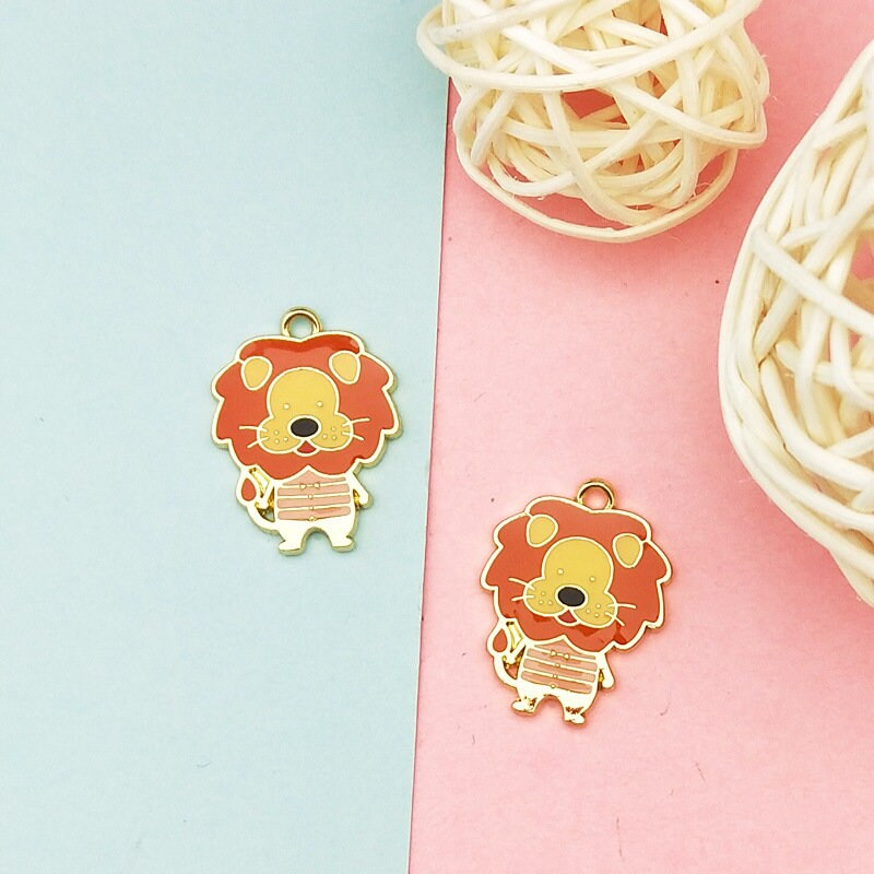 10PCS Enamel Lion Charms Alloy Charm Pendant Earring - Etsy