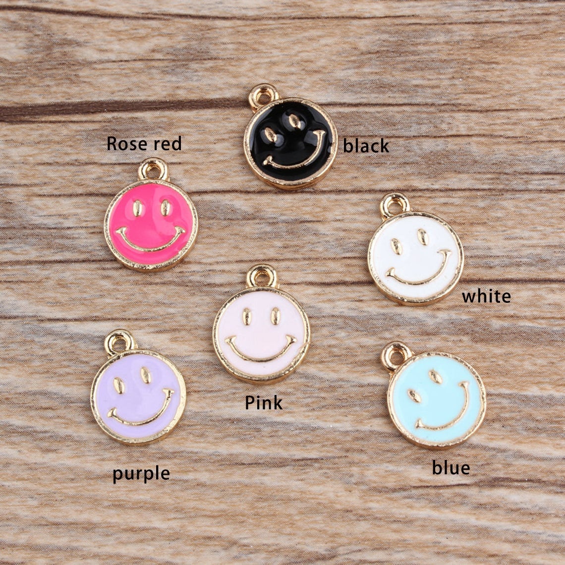 10PCS Enamel Smiling Face Charms Alloy Charm Pendant Tiny | Etsy