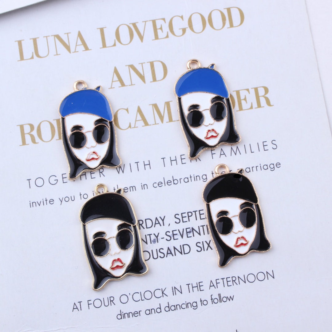 10PCS Enamel Lady Charms , Alloy Charm Pendant, Earring Charms ...