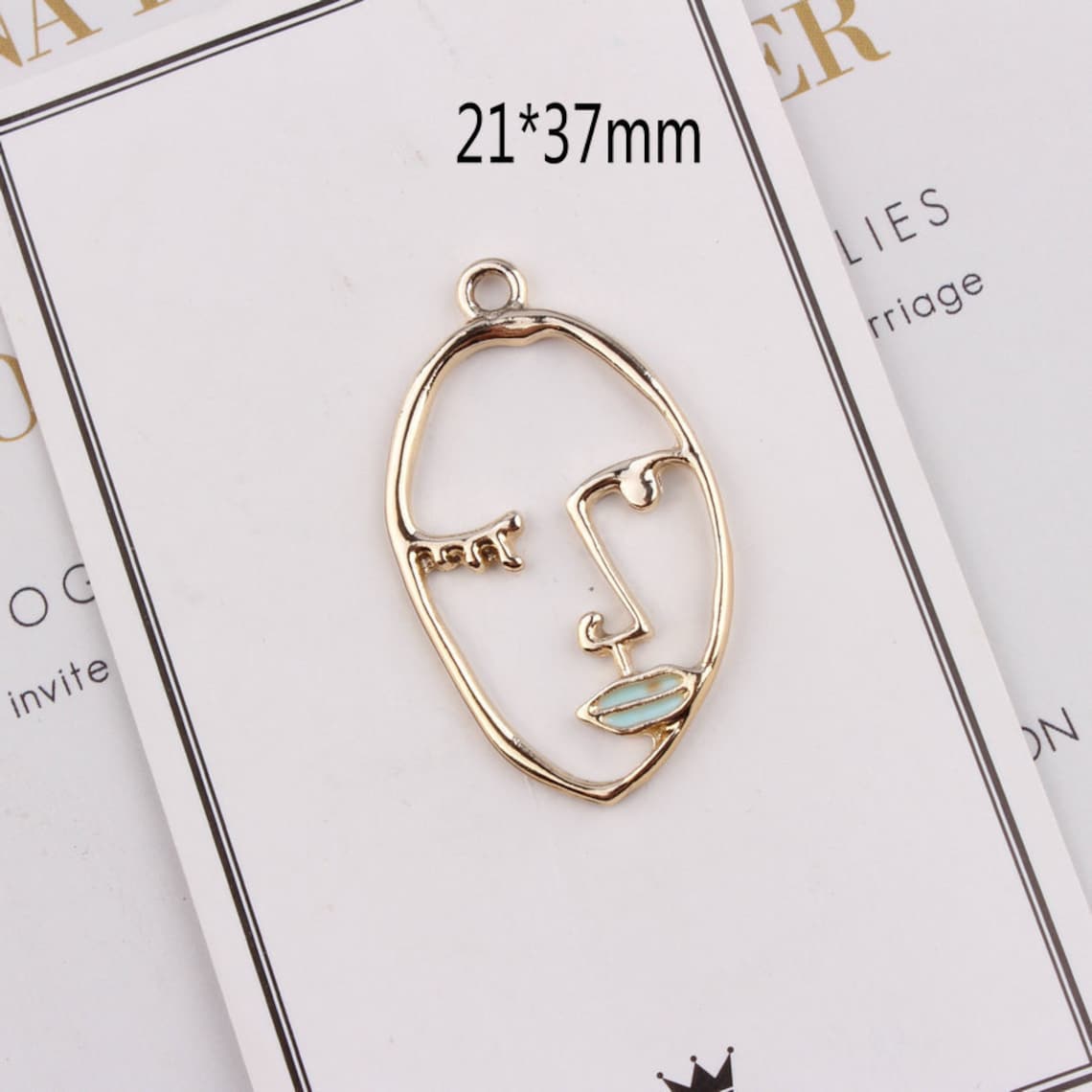 10PCS Golden Face Charms Alloy Charm Pendant Earring | Etsy