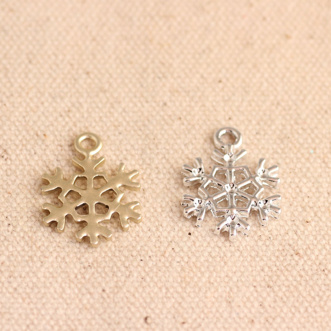 20PCS Snowflake Charms, Alloy Charm Pendant, Tiny Charm, Golden Silver ...