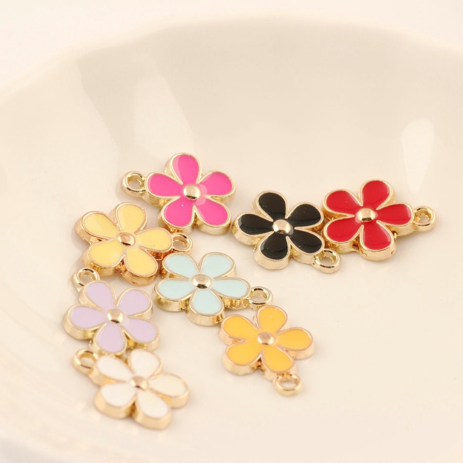 10PCS20PCS Flower Enamel Charms Alloy Charm Pendant Small - Etsy UK