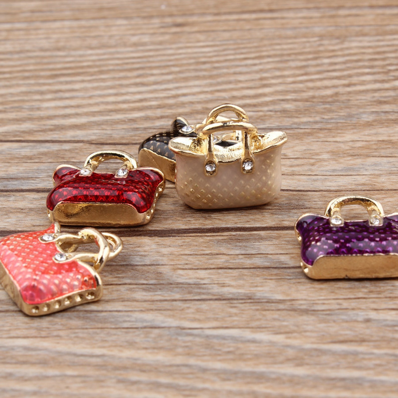 10PCS Enamel Bag Charms Alloy Charm Pendant Tiny Charm | Etsy