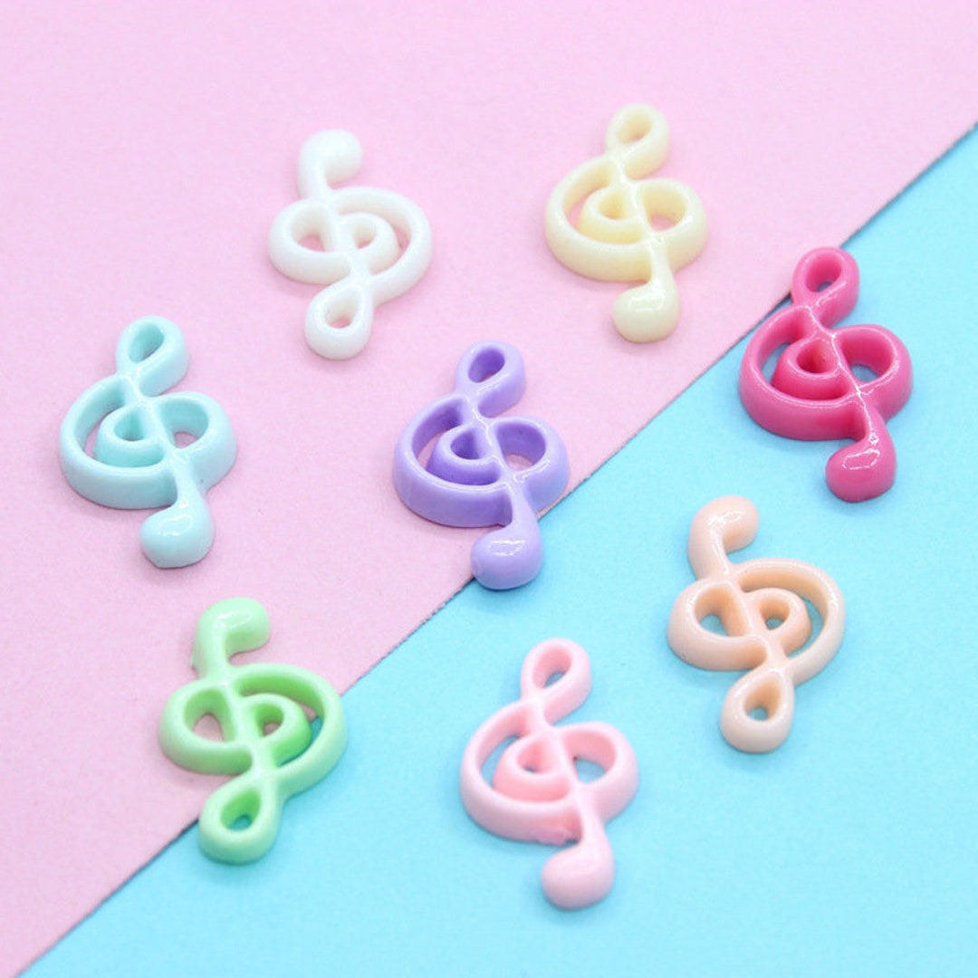 10/20/50pcs Resin Music Note Cabochon Embellishments Cabs DIY ...