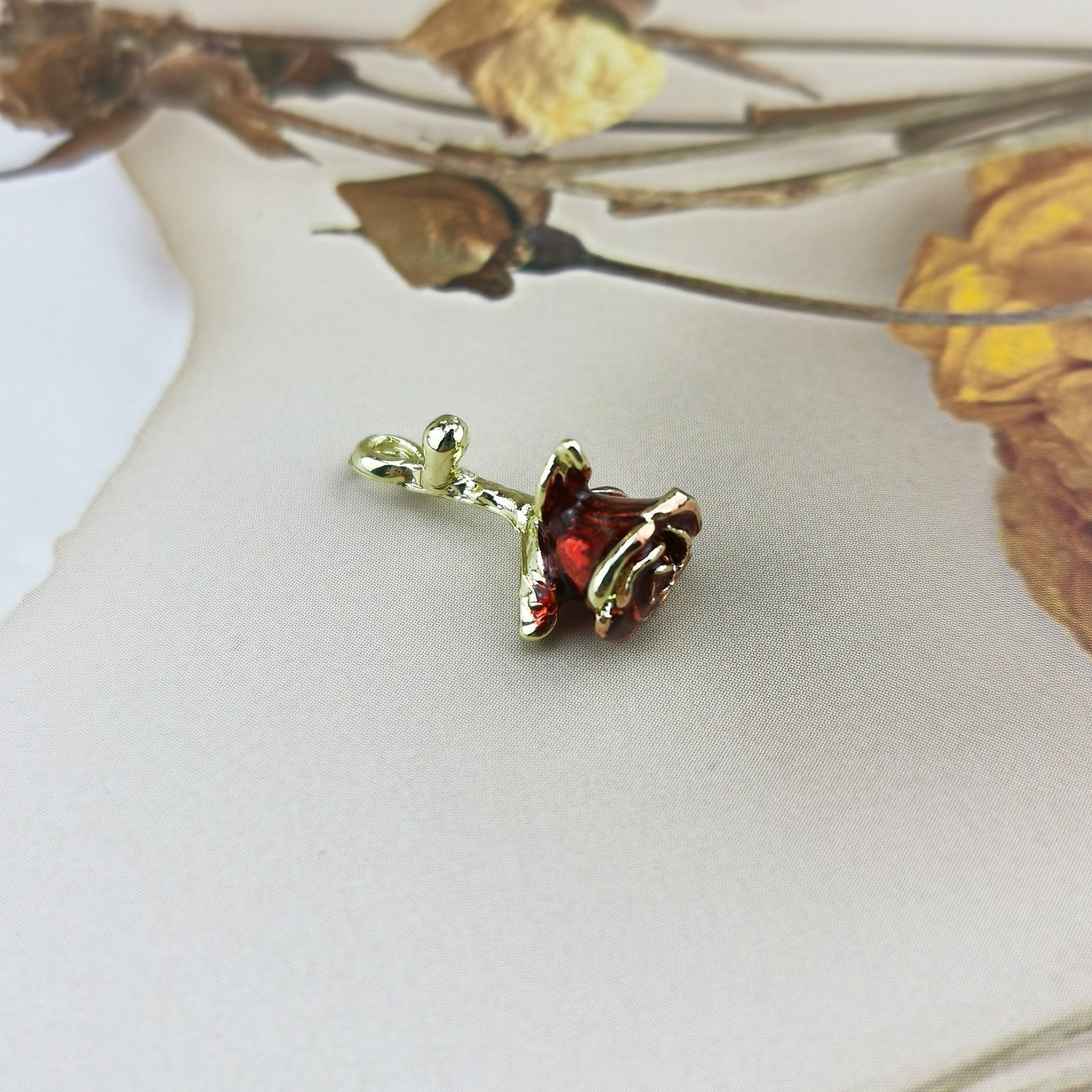 10PCS Alloy Rose Charms flower Alloy Charm Pendant Earring - Etsy