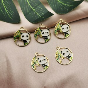 10PCS Enamel Panda Charms,alloy Charm Pendant,earring Charms,necklace ...