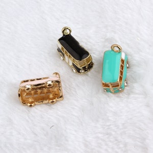 10PCS Bus Enamel Charms, Alloy Charm Pendant, Crystal Charm, Jewelry ...