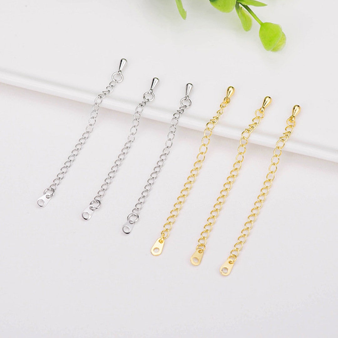 10/20/50 Pcs 14K Real Gold Plated Chain Extender, Necklace Extender ...