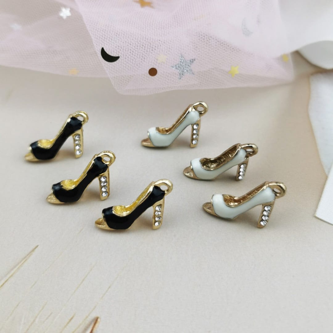 10/20 PCS High Heeled Shoes Enamel Charms, Alloy Charm Pendant, Small ...