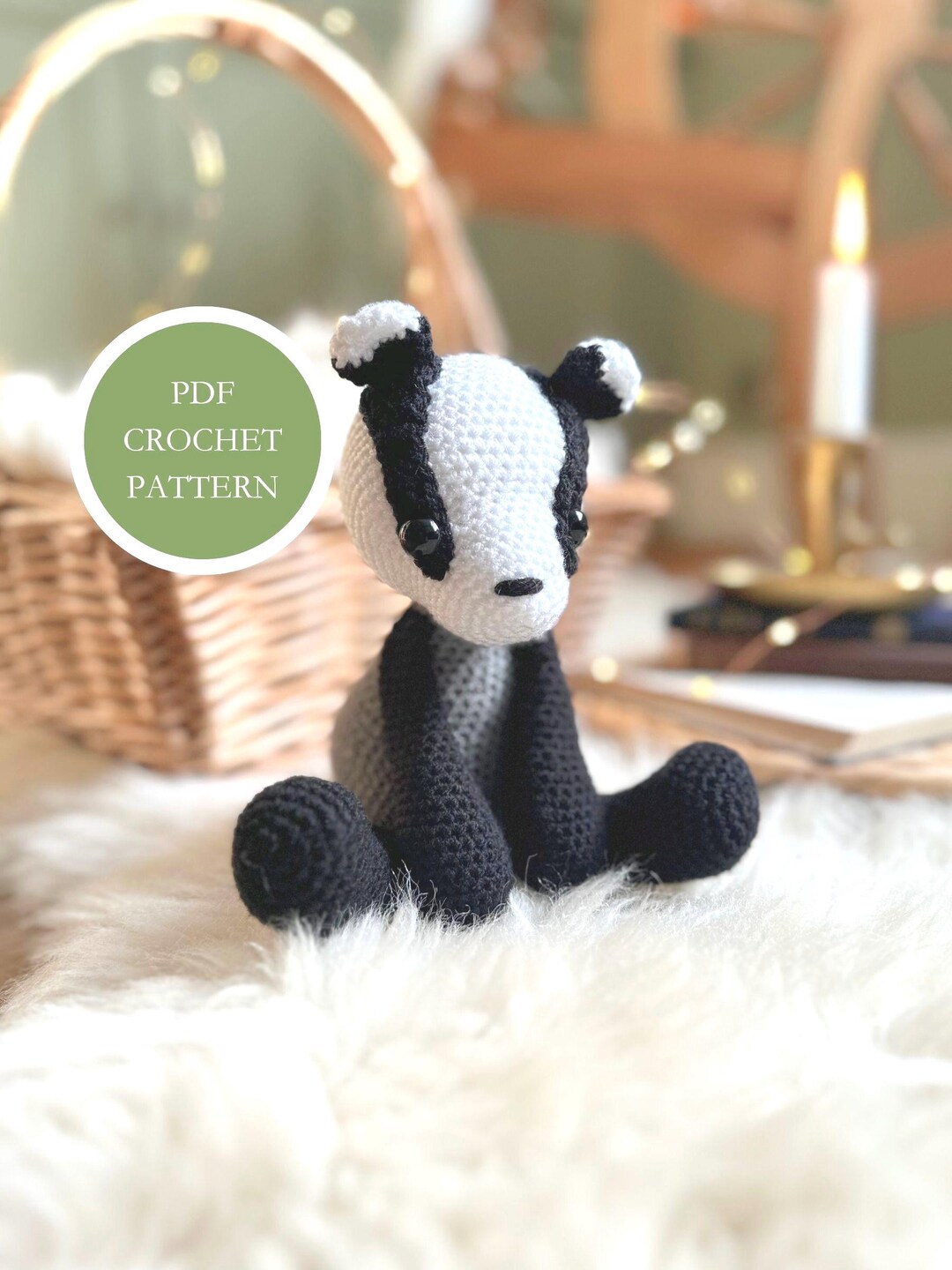 Burdock the Badger Crochet Pattern: Amigurumi PDF (UK Terminology) U.K ...