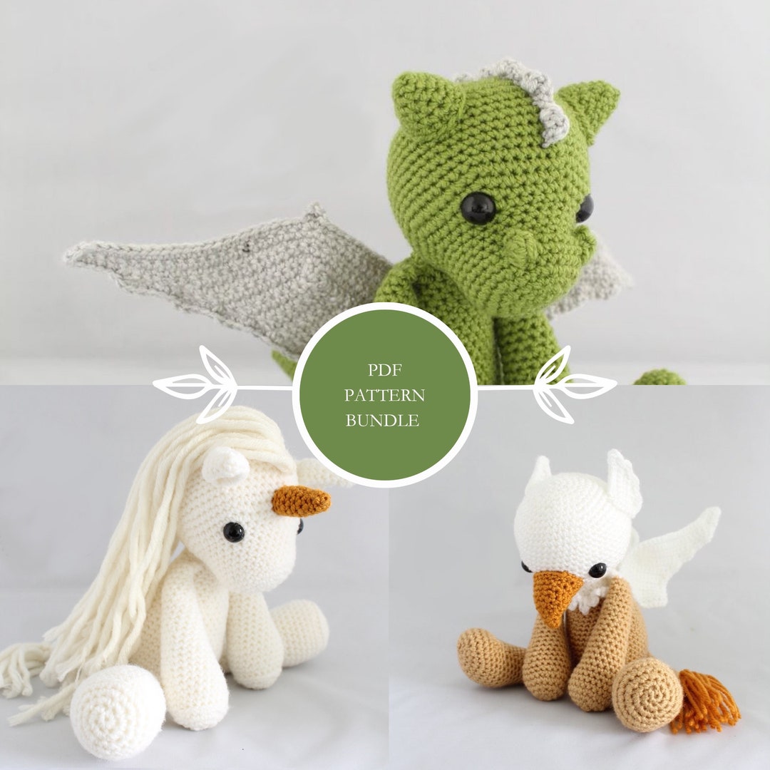 PATTERN BUNDLE Mythic Beasts: Galahad the Dragon, Hawthorne the Griffin ...