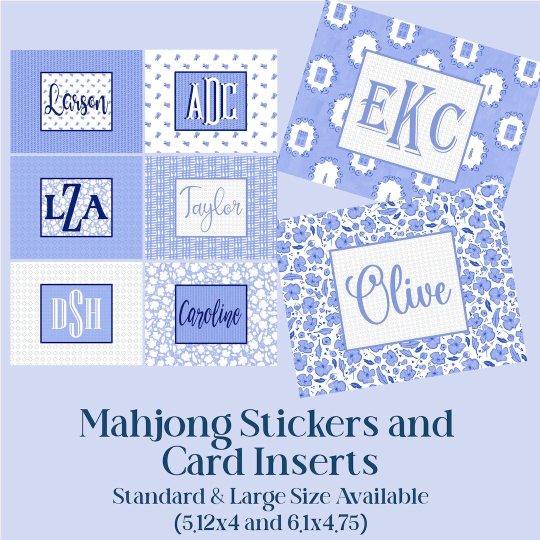 Personalized Mahjong Card Vinyl Stickers And/or Cardstock Insert ...