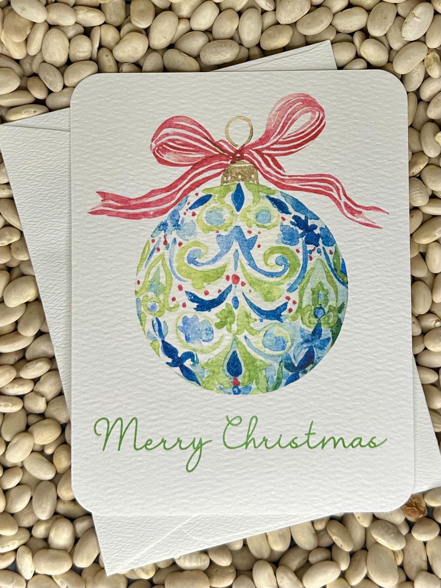 Christmas Preppy Ornament Merry Christmas Watercolor Art Print ...