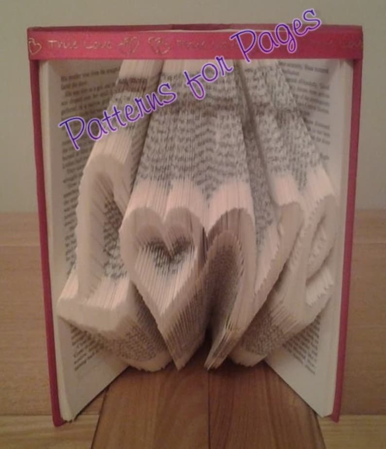 Book Folding Pattern for the Word LOVE With a HEART - Etsy