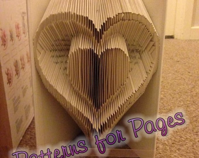 Book Folding Pattern for a HEART INSIDE A HEART - Etsy