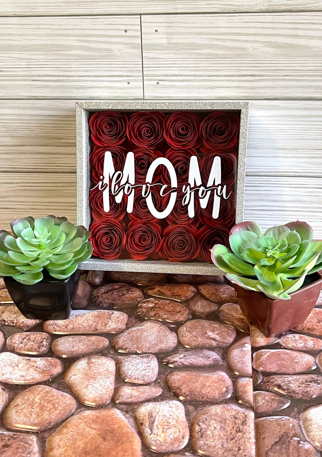 3D Rolled Roses Shadow Box-personalize Customizable Paper Art-rolled ...