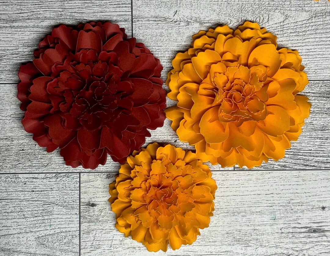 Marigold Paper Flower•cempasuchil Flower•diy Project•fiesta Flowers ...