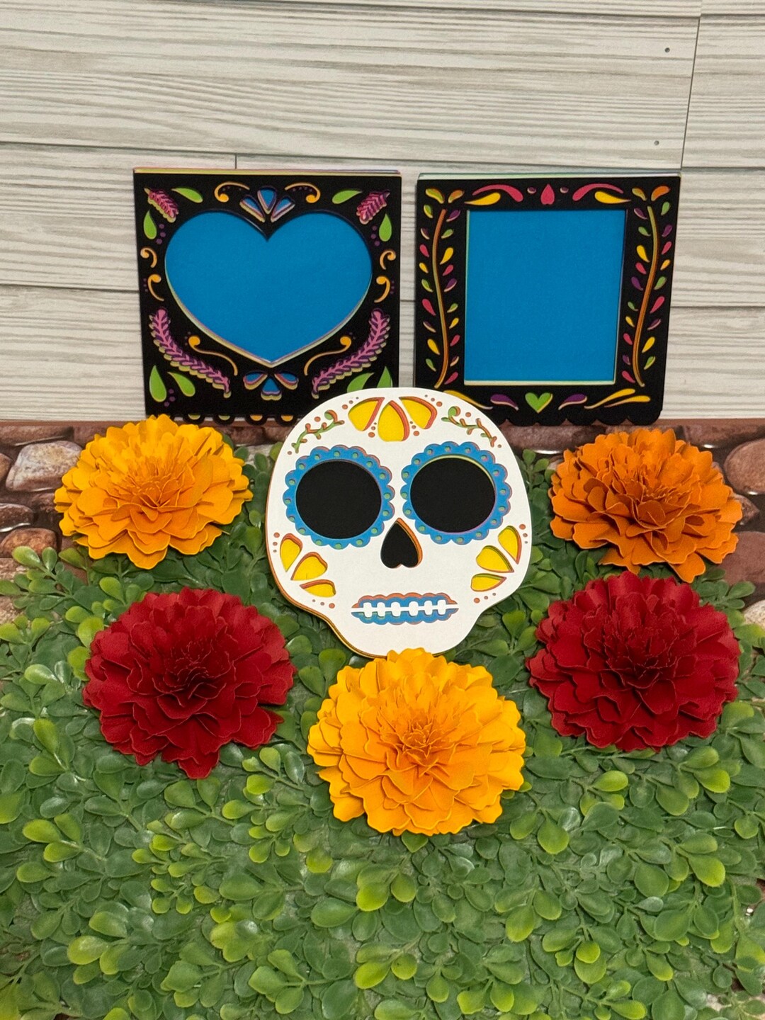 Papel Picado Day of the Dead Nicho Frame•memorial Photo Frames•memorial ...