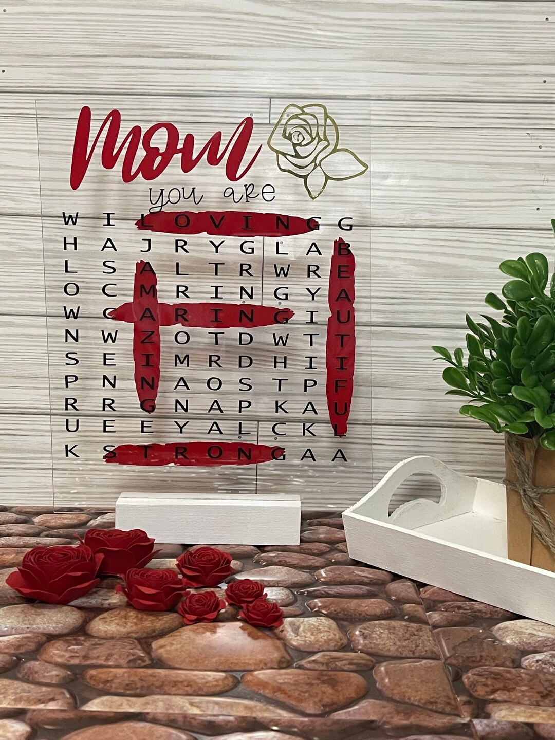 Mom Personalized Word Search-family Word Search Sign-mothers Day Word ...
