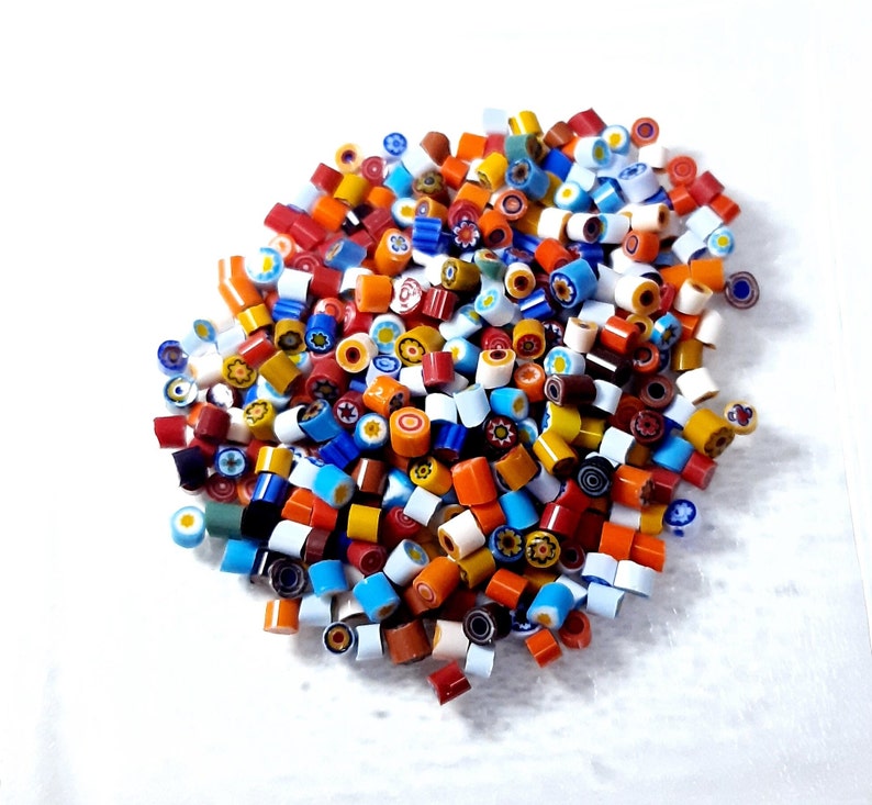50 Pieces Mix of Opac Murrine Millefiori Slices Coe 104 Murano Glass - Etsy