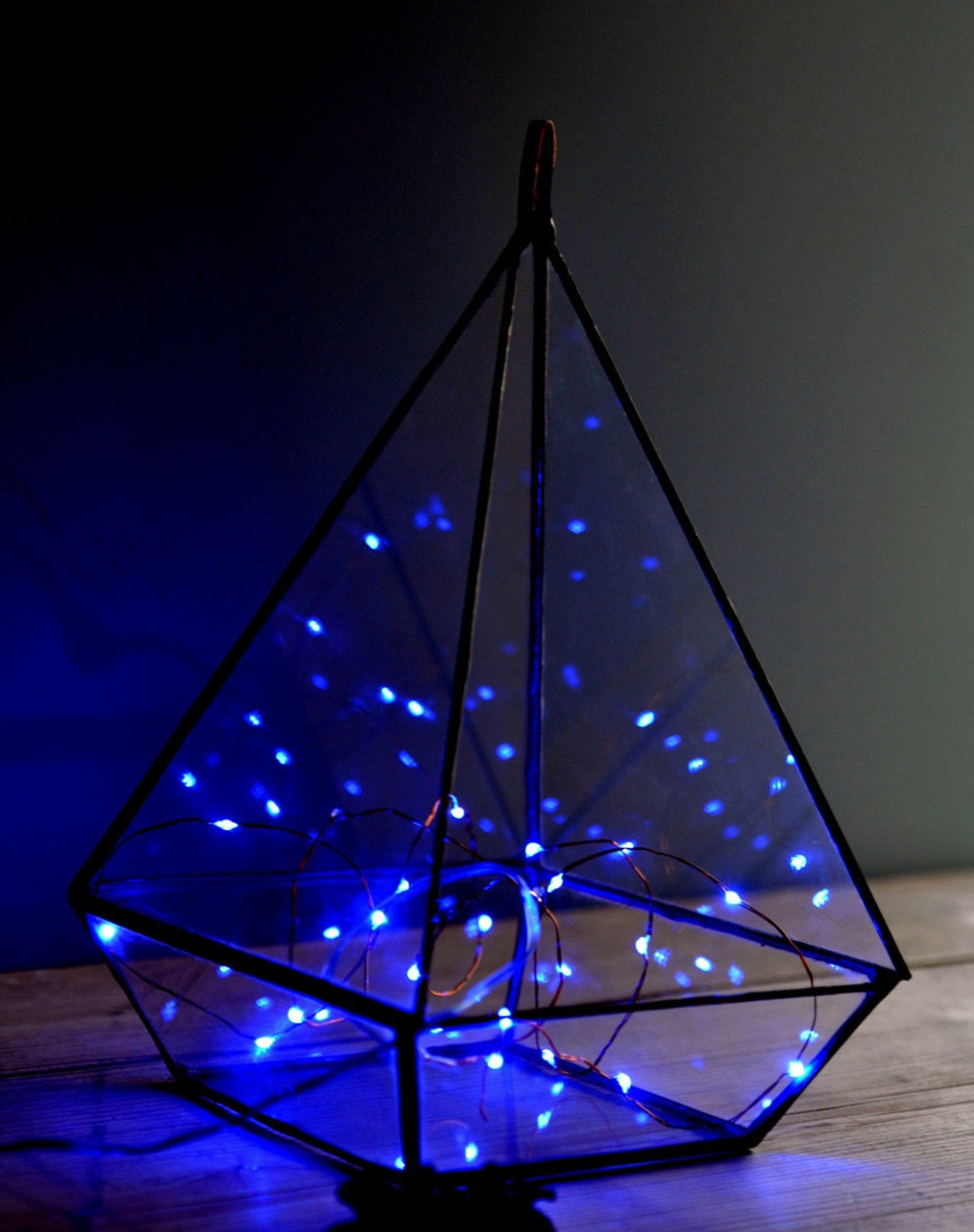 Clear Glass Pyramid Light Box: Geometric Christmas LED Decor - Etsy