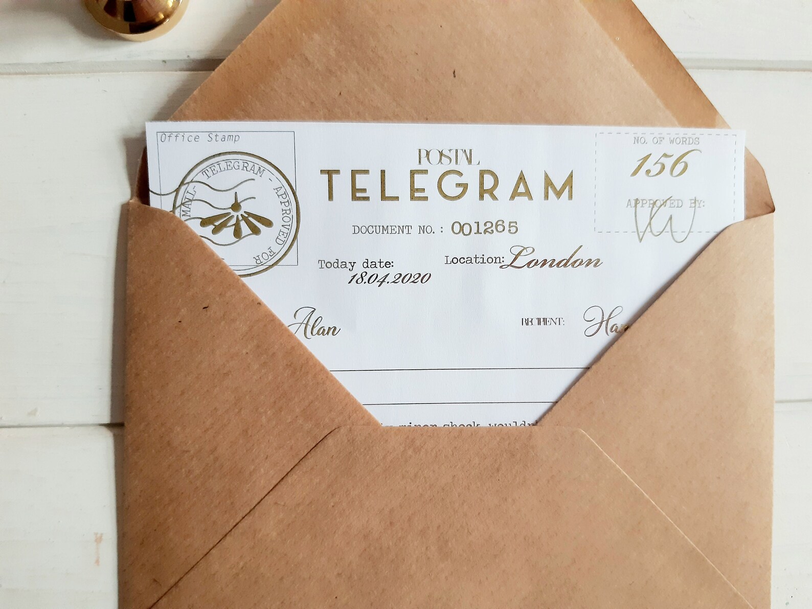 Telegram Love Letter Important Message Printed Letter - Etsy UK